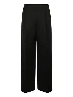 LANVIN Pleated Detail Wide Leg Trousers - Black