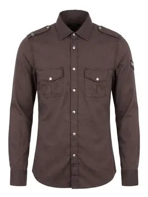 Gucci Long-sleeved Logo Shirt - Brown