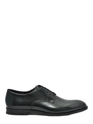 DOUCAL'S Round Toe Lace-up Oxford Shoes - Black