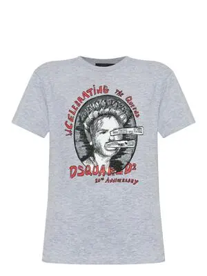 Dsquared2 Graphic Printed Crewneck T-shirt - Grey