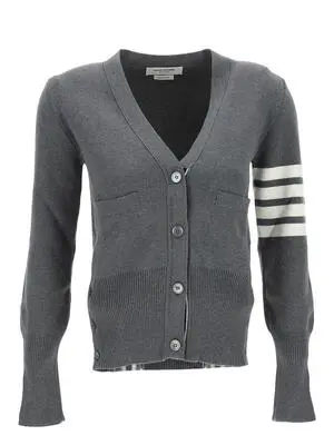 THOM BROWNE Thom Browne 4-Bar V-Neck Knit Cardigan