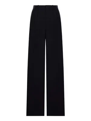 Saint Laurent High Waist Wide Leg Trousers - Black