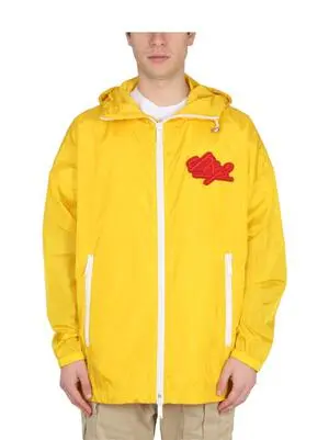 Dsquared2 Zip-up Logo Patch Hooded Jacket - Yellow