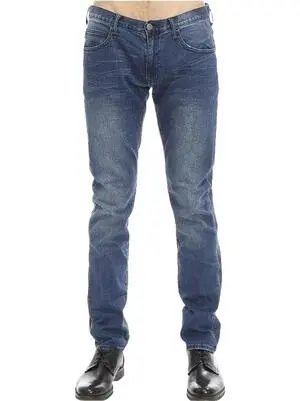 Emporio Armani Logo Detailed Denim Jeans - Blue