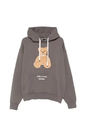 Palm Angels Teddy Bear Hoodie - Gray