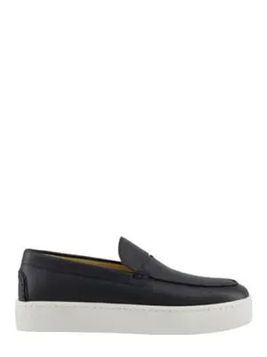 CHRISTIAN LOUBOUTIN Almond Toe Slip-on Sneakers - Navy Blue