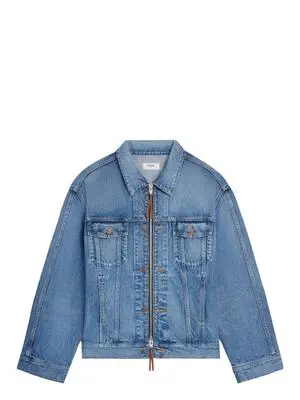 Celine Trucker Jacket In Cotton Denim - Blue
