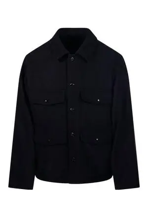 LEMAIRE Patch-pocket Long-sleeved Shirt Jacket - Black