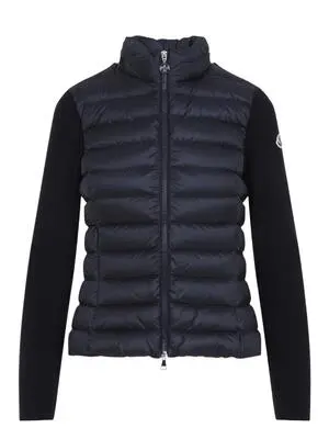 Moncler Moncler Logo Patch Padded Zip-Up Cardigan Midnight Blue