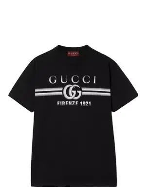 Gucci Logo Printed Jersey T-shirt - Black