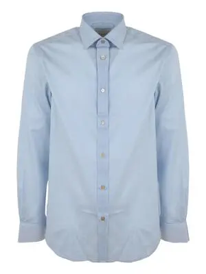 Paul Smith Striped Curved Hem Shirt - Blue