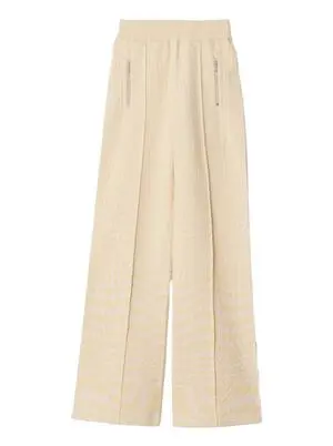 Burberry Houndstooth Jacquard High-waisted Trousers - Nude