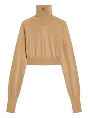 Sportmax High Neck Long Sleeve Jumper - Camel