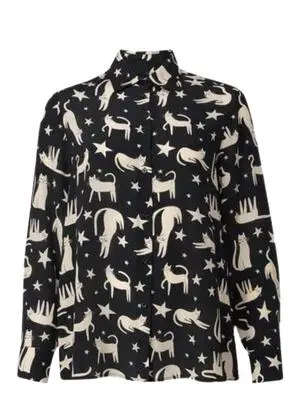 Max Mara Tabella All-over Patterned Blouse - Black