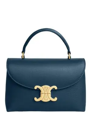 Celine Teen Nino Bag In Supple Grained Calfskin - Blue