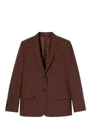 Gucci Single-breasted Wool-blend Blazer With Gg Lining - Brown