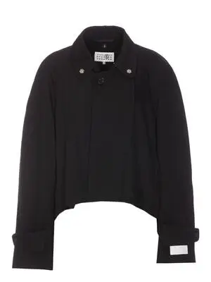 MAISON MARGIELA MM6 Maison Margiela Black Pleated Twill Jacket