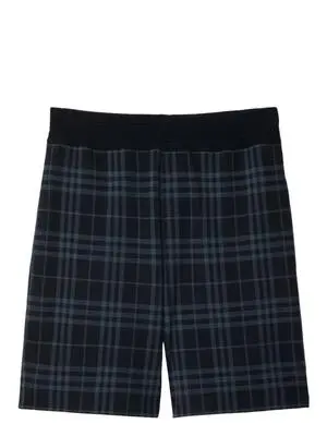 Burberry Check-printed Elasticated Waist Shorts - Ink