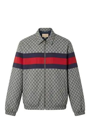 Gucci Gg Printed Zip-up Jacket - Gray
