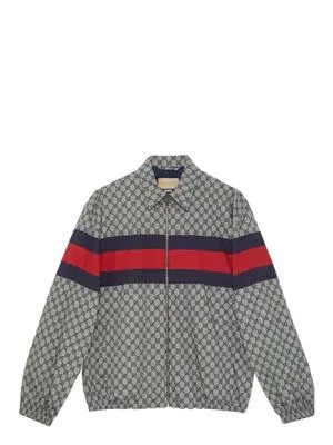 Gucci Gg Printed Zip-up Jacket - Gray