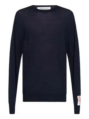 GOLDEN GOOSE Long-sleeved Crewneck Jumper With Logo Patch - Black