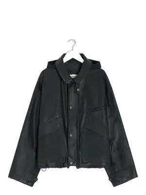 LEMAIRE Snap-button Rain Jacket - Onyx