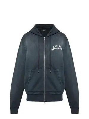 Amiri Hollywood Logo Zip-up Hoodie - Black