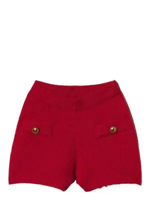 TWINSET Button Detail Knit Shorts - Red
