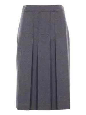 Prada Pleated Midi Skirt - Slate Grey