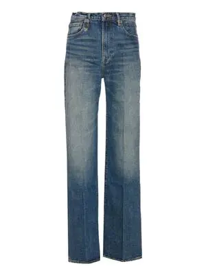 R13 Logo Patch Straight-leg Jeans - Blue