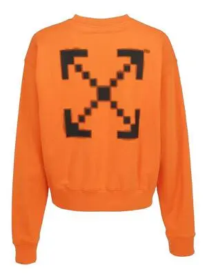 Off-White Logo Printed Crewneck Sweater - Orange