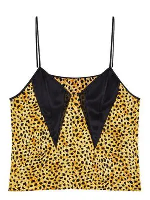 Versace Cheetah-print Silk Camisole - Multicolor