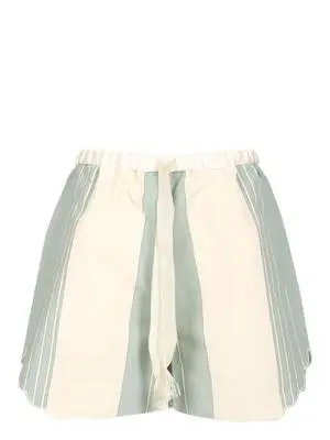 FORTE_FORTE Wide-leg Striped Shorts - White