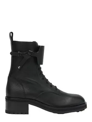 JIMMY CHOO Rosabel Flat Lace-up Ankle Boots - Black
