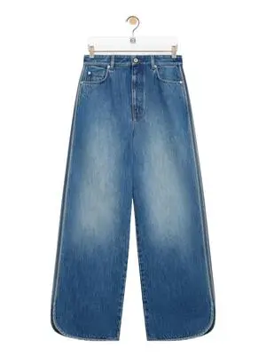 Loewe Denim Jeans With Contrast Piping - Denim Blue