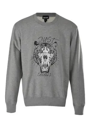 Just Cavalli Round Neck Printed Pullover - Gray
