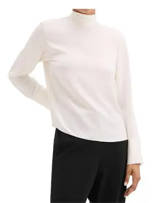 Theory Tie-neck Relaxed Long-sleeved Top - Ivory