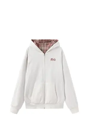 Marissa Chiara Long-sleeved Zip-up Hooded Sweatshirt - White