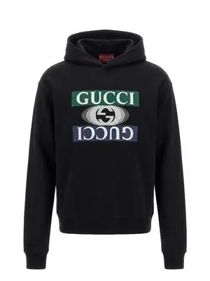 Gucci Jersey Hooded Sweatshirt With Logo - Black