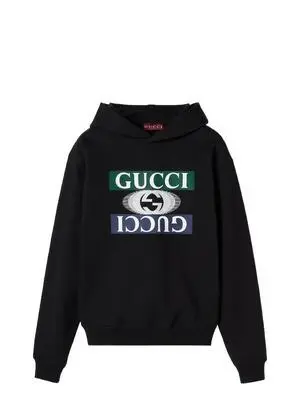 Gucci Jersey Hooded Sweatshirt With Logo - Black