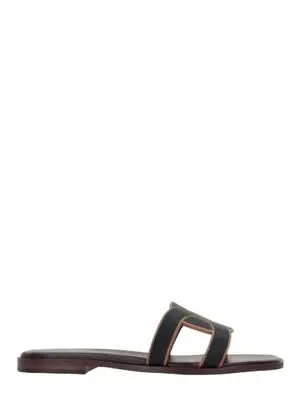 TOD'S Logo Detail Slip-on Slides - Black