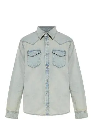 Zadig&Voltaire Saby Stud-embellished Denim Shirt - Light Blue