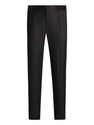 Dolce & Gabbana Satin Striped Tailored Trousers - Black