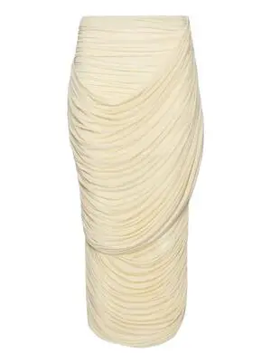 Magda Butrym Draped Pleated Midi Skirt - Beige