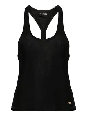 TOM FORD Racer Back Ribbed Tank Top - Black