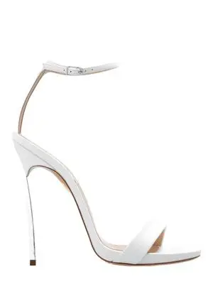 Casadei Blade Sandals With Buckle Strap And Iconic Heel - White