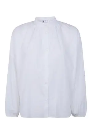 Aspesi Gathered Stand-collar Blouse - White