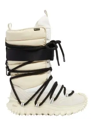Moncler Round Head Lace-up Boots - Light Beige