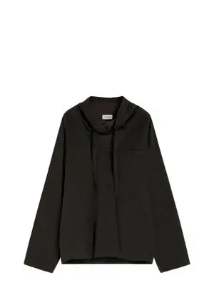 LEMAIRE Long Sleeve Drawstring Sweatshirt - Brown