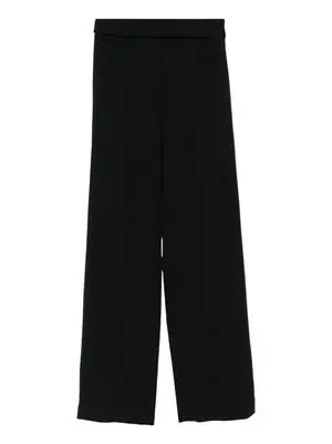 Dries Van Noten Elastic Waist Wide Leg Trousers - Black